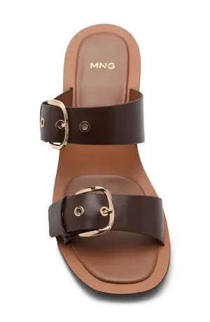 Mango Amy Buckle Strap Slide Sandal