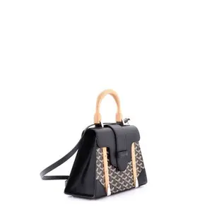 Goyard Saigon Top Handle Bag Coated Canvas With Leather Pm