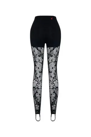 PCFG Lace Leggings With Built-in Ribbed Shorts
