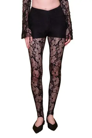 PCFG Lace Leggings With Built-in Ribbed Shorts