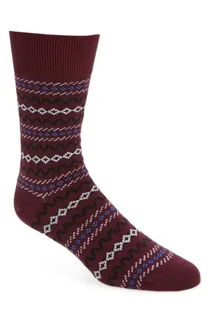 JW Anderson Fair Isle Crew Socks - Black