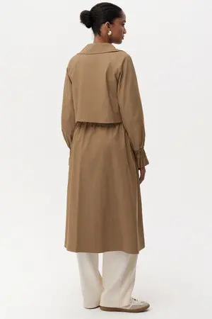 EXQUISE Daniele Belted Midi Trenchcoat - Camel