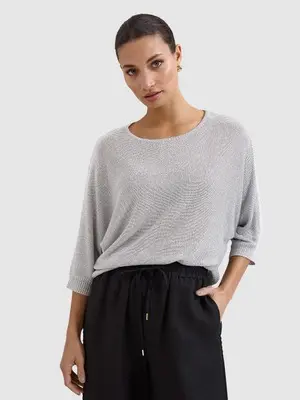 PHASE EIGHT Cristine Metallic Knitted Jumper - Silver