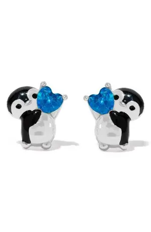GIRLS CREW Penguin Heart Stud Earrings