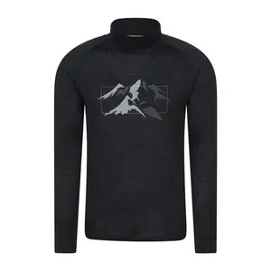 Mountain Warehouse Gender Inclusive Quest Merino Wool Long-sleeved Thermal Top - Black