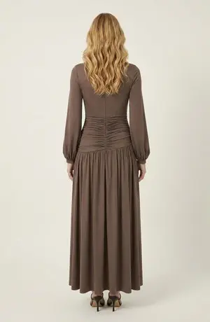 MODENAIRE Long Sleeve Slim Fit Maxi Dress