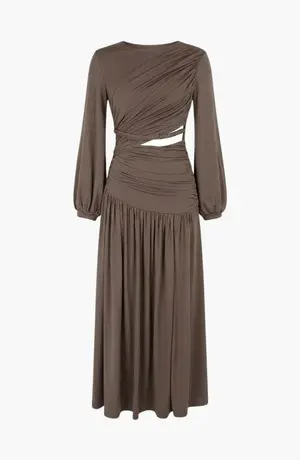 MODENAIRE Long Sleeve Slim Fit Maxi Dress