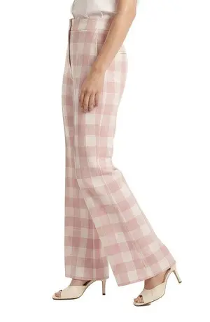 LILY AND LIONEL Zena Flared Check Trouser - Pink