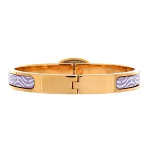 Hermès Mini Clic Chaine D'ancre Bracelet Metal And Printed Enamel