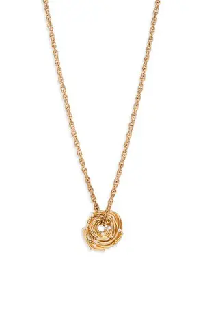 Oscar De La Renta Sculptural Nest Pendant Necklace - Pearl