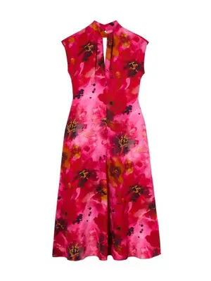 Whistles Painterly Floral Midi Dress