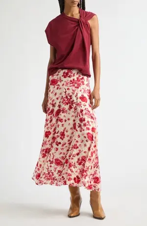 Isabel Marant Étoile Hilza Floral Burnout Devoré Georgette Maxi Skirt
