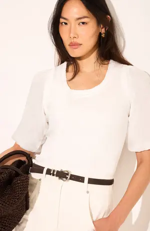 Mint Velvet Cotton Puff Sleeve Top