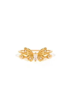 GIRLS CREW Perfect Fit Butterfly Ring Set - Gold