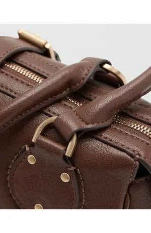 Mango Balboa Faux Leather Shoulder Bag - Brown