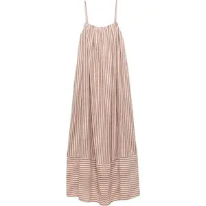 M&s Stripe Maxi Dress - Brown/multi