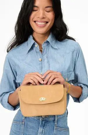 Clare V. Kathryn Suede Shoulder Bag