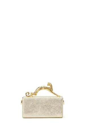 LANVIN Pencil Cat Nano Bag In Crackled Metallic Leather