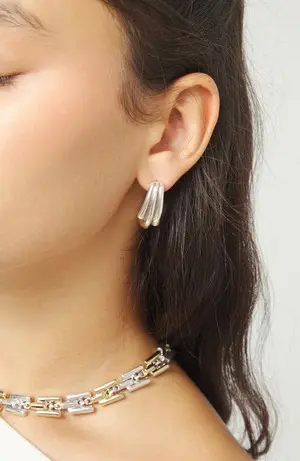 UNODE50 Sterling Plated Three-tube Earrings