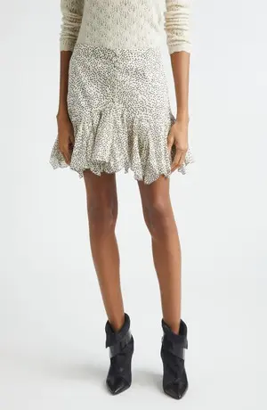 Isabel Marant Étoile Daneen Ruffle Cotton Miniskirt - Ecru/black