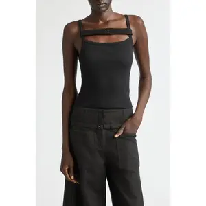 COURREGES 90s Rib Strap Tank - Black