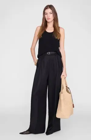 ANINE BING Lou Linen Blend Trouser