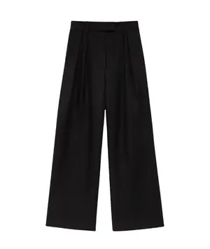 ANINE BING Lou Linen Blend Trousers - Black