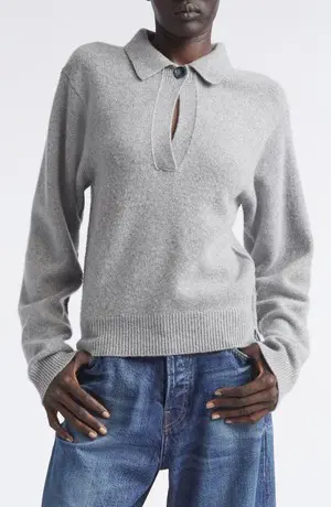 HAIKURE Ash Johnny Collar Wool & Cashmere Sweater