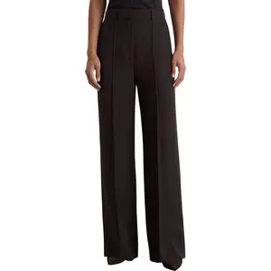 REISS Jodie Wide Leg Trousers - Grape