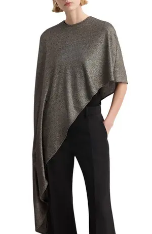 Mango Asymmetric Lurex Cape