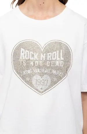 Zadig&Voltaire Taida Embellished Heart Graphic T-shirt - White
