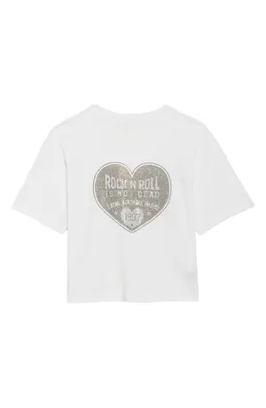 Zadig&Voltaire Taida Embellished Heart Graphic T-shirt - White