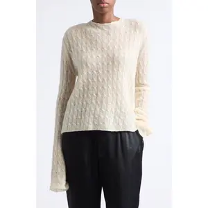MAISON MARGIELA Virgin Wool & Cashmere Fine Knit Sweater - Ecru