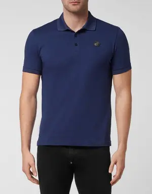 Philipp Plein Slim Fit Polo Shirt Ss Luxe Men Middleblue