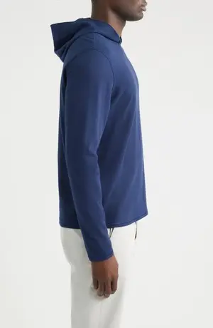 Johnnie-o Stretch Cotton Blend Pebble Hoodie - Navy