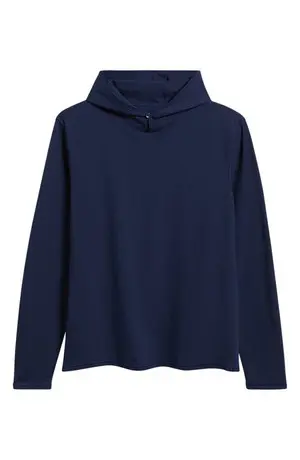 Johnnie-o Stretch Cotton Blend Pebble Hoodie - Navy
