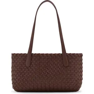 Mango Braided Faux Leather Tote Bag