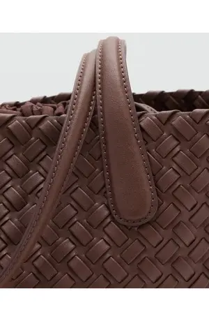 Mango Braided Faux Leather Tote Bag