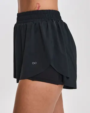 REBODY Silkiflex Flowy High Rise Short - Black
