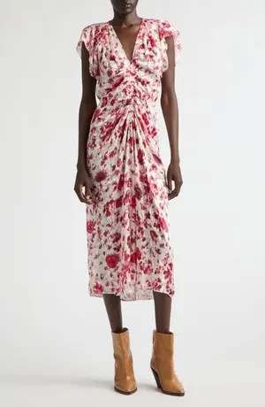 Isabel Marant Étoile Lyndsay Floral Burnout Devoré Georgette Midi Dress