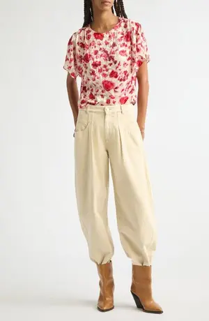Isabel Marant Étoile Hervane Floral Burnout Devoré Georgette Top