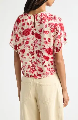 Isabel Marant Étoile Hervane Floral Burnout Devoré Georgette Top
