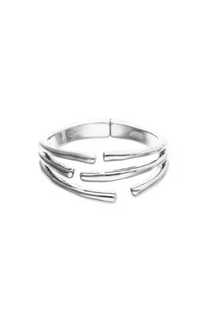 UNODE50 Bracelet Plated In Sterling In The Shape Of Several Tubes - Silver