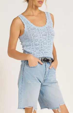Matty M. Lior Scoop Neck Crochet Tank