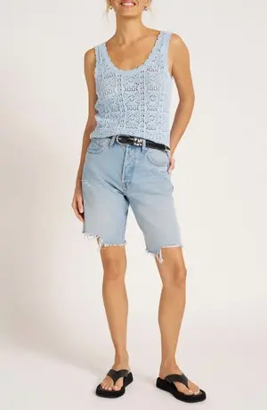 Matty M. Lior Scoop Neck Crochet Tank