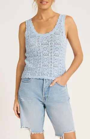 Matty M. Lior Scoop Neck Crochet Tank
