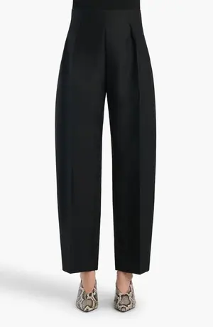 Khaite Somera Wool & Silk Cady Pants - Black