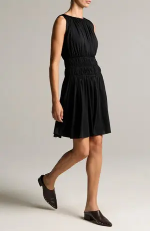 Vince Smocked Waist Minidress