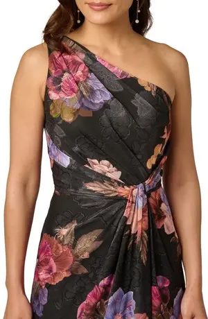 Adrianna Papell One-shoulder Chiffon Gown