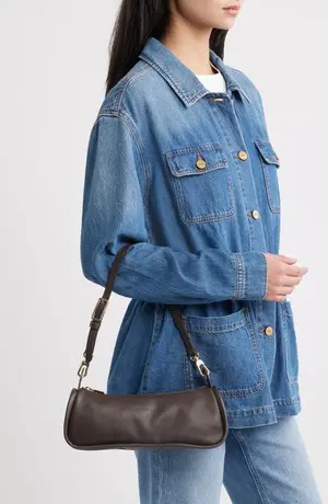 Longchamp Roseau Leather Shoulder Bag - Mocha